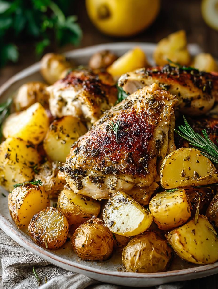 Delicious Greek Lemon Chicken Potatoes Roast Recipe - Blanchef